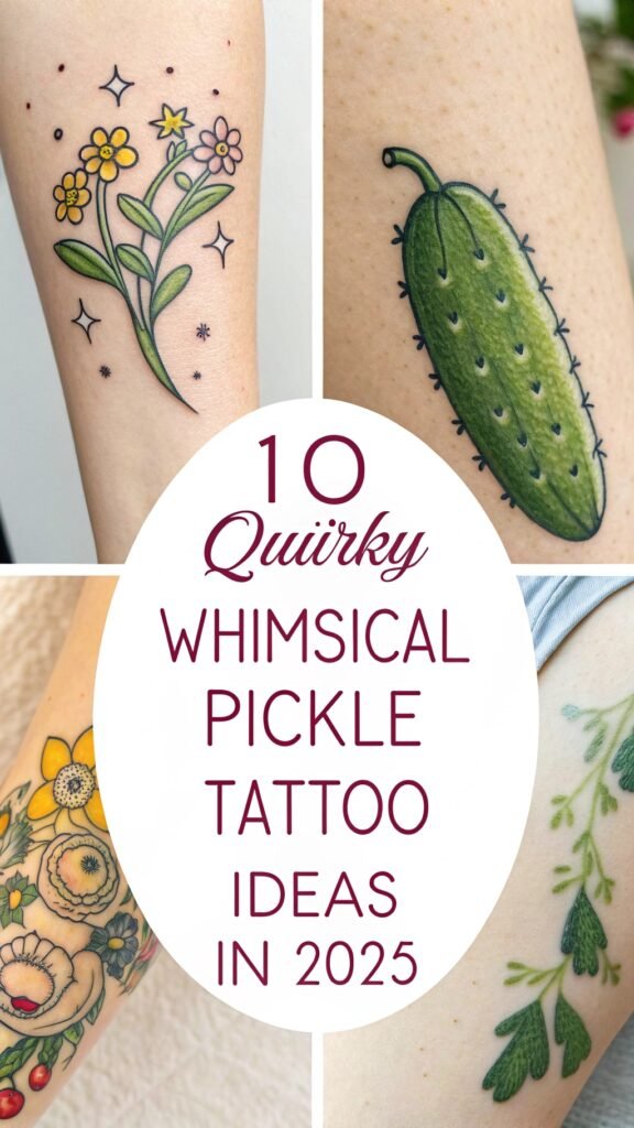 10 Quirky Whimsical Pickle Tattoo Ideas and Designs - Lovely Beauty